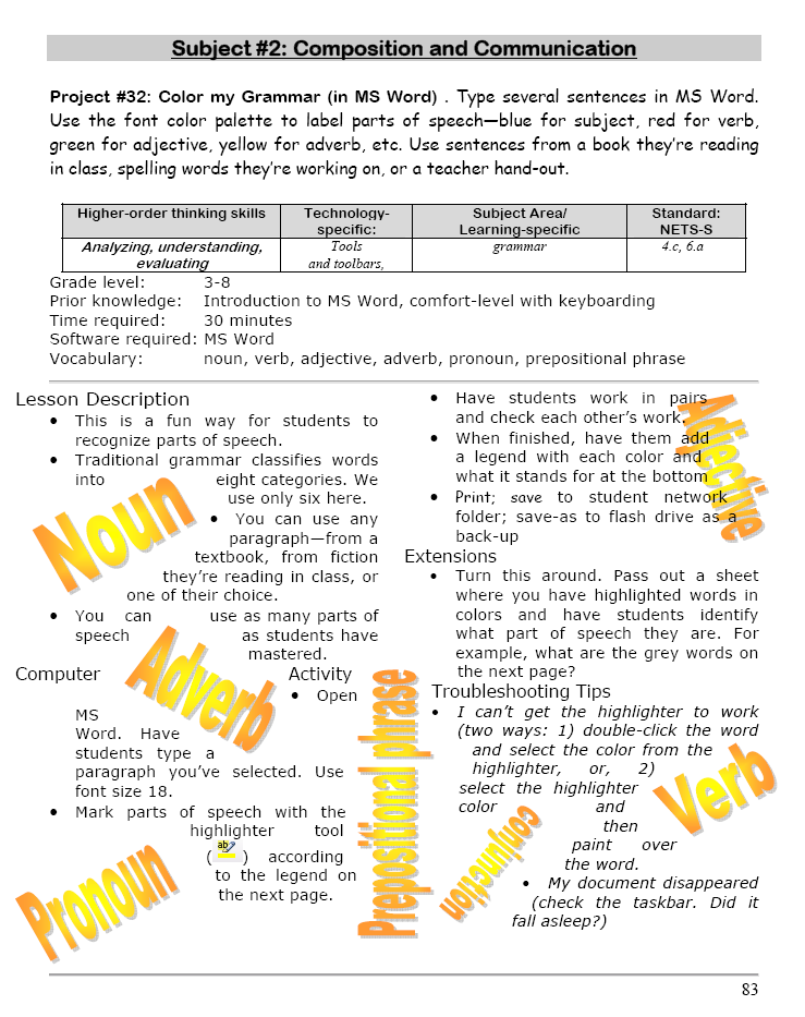 Monday Freebies #32: Color my Grammar