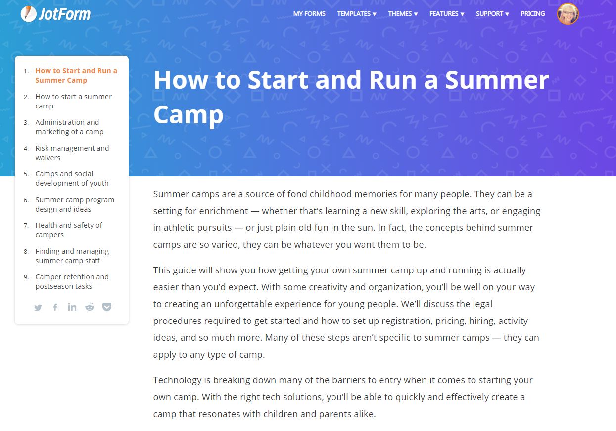 With JotForm, Summer Camp Registration Couldn’t Be Easier